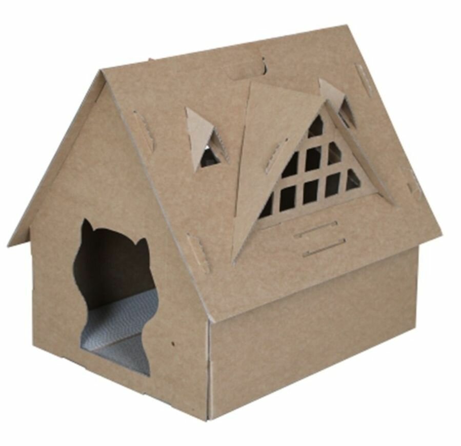 Fauna International Домик-конструктор для кошек ZORTO картон, 53 см х 43 см х 46 см