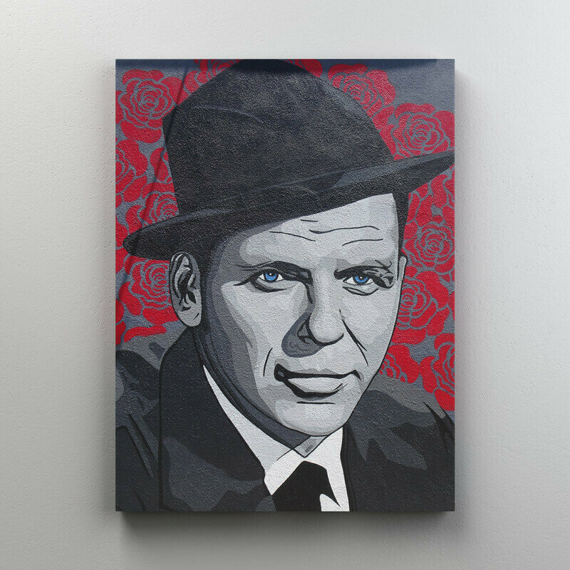 Интерьерная картина на холсте "Фрэнк Синатра граффити", размер 45x60 см