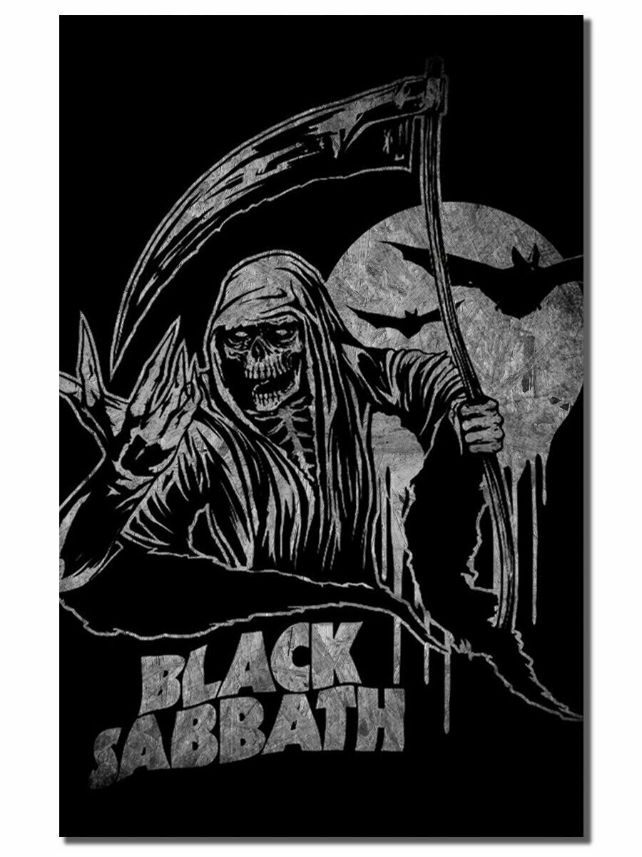 Картина интерьерная на рельефной доске, рисунок музыка black sabbath блэк саббат - 5278 В
