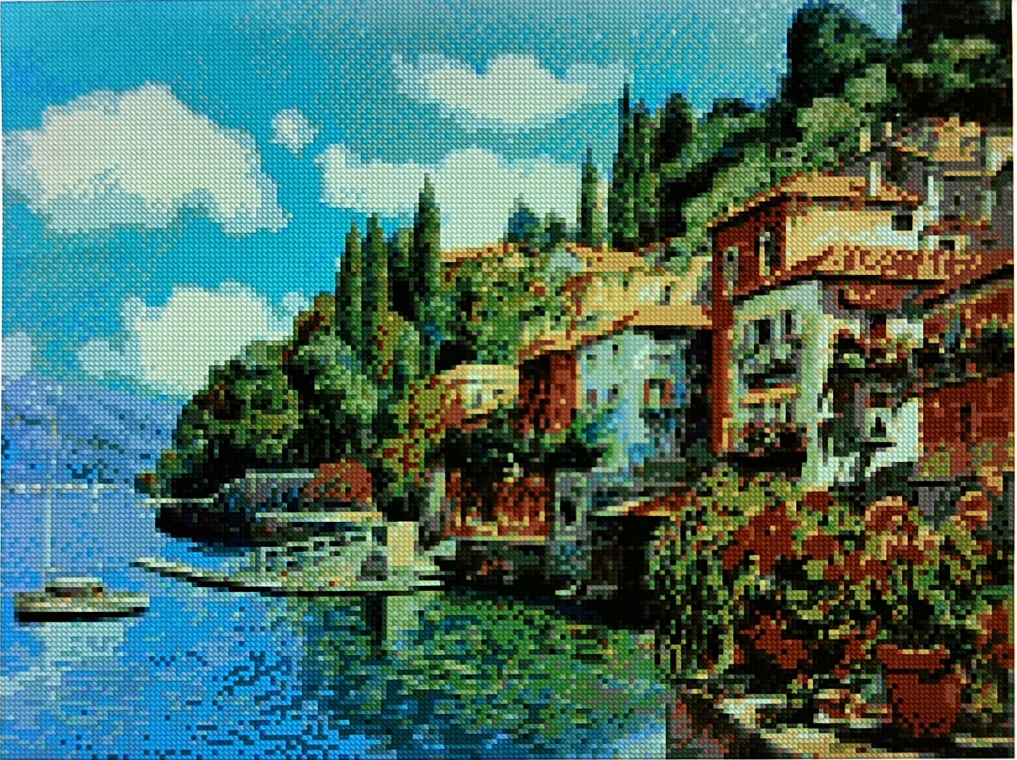 Алмазная мозаика Kakadu "Морской пейзаж Италии", квадратная, 40x50 см