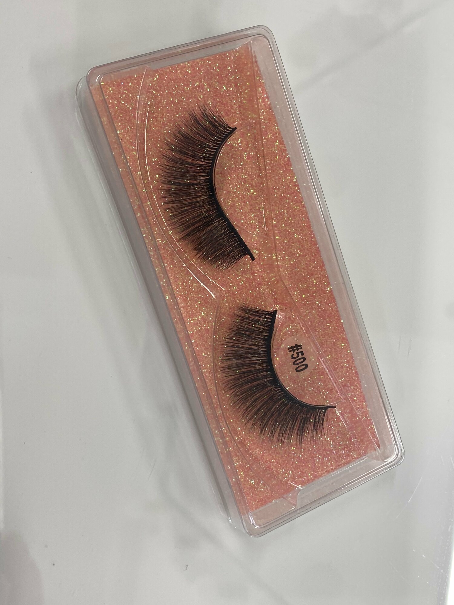 Ресницы накладные "Чёрные в розовой упаковке" 1 пара