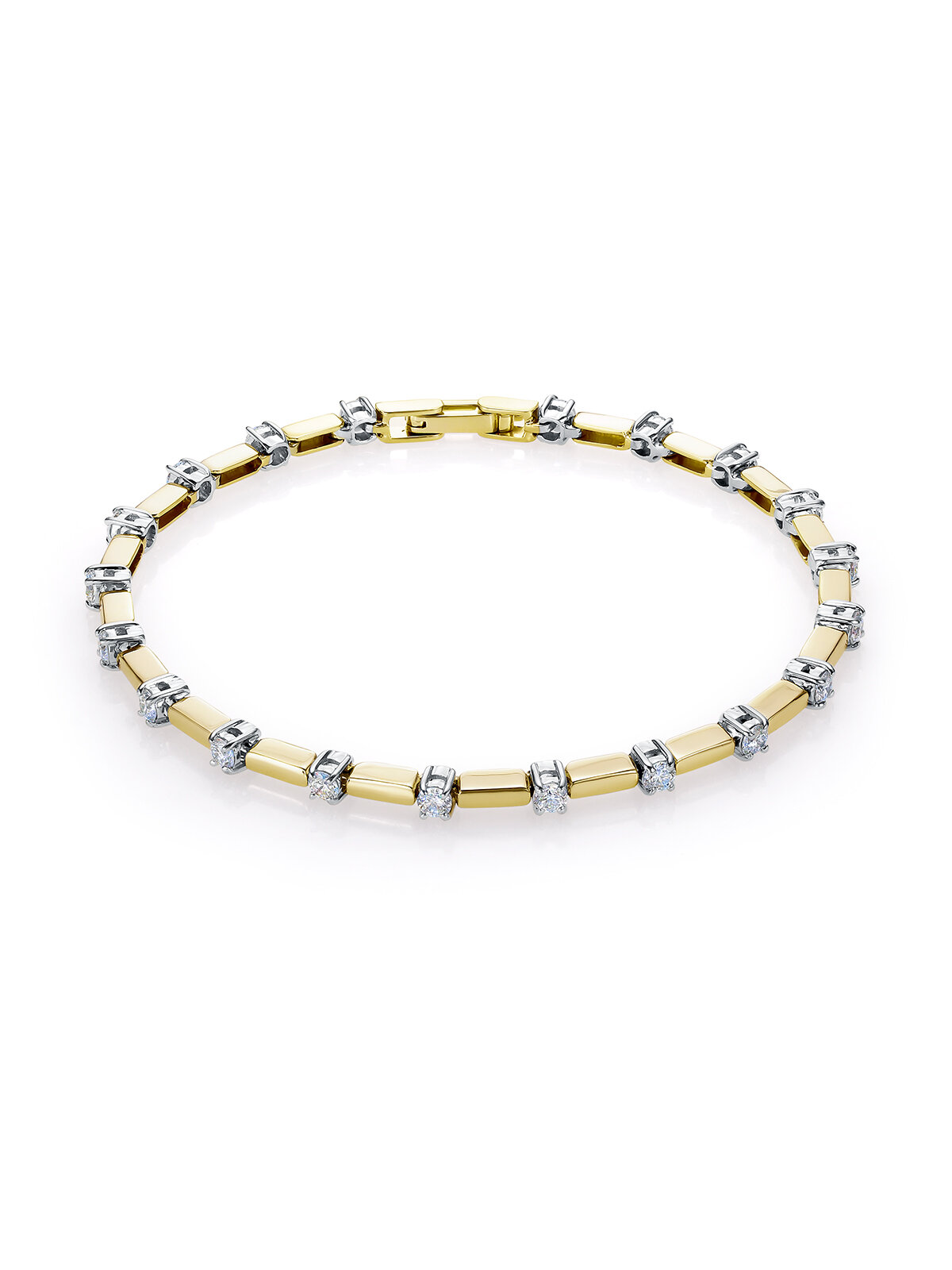 Браслет Бриллиантовая студия, желтое, белое золото, 585 проба, бриллиант
