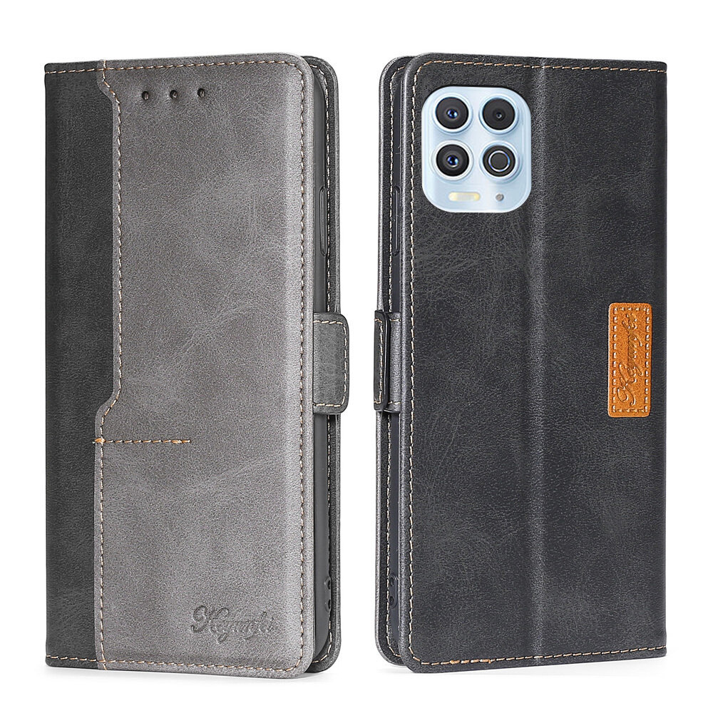 Чехол-книжка MyPads для Motorola Moto G100 / Edge S / Моторола Мото G100 (Черный + серый)