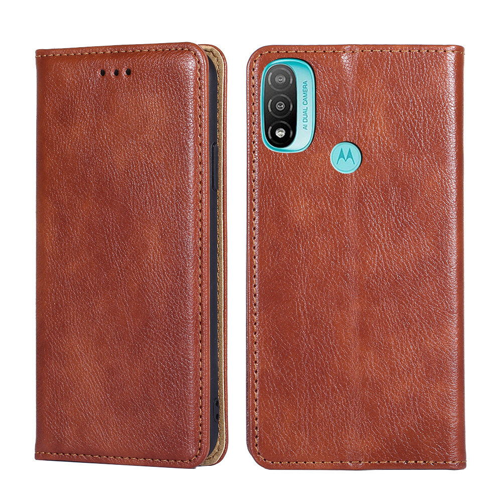Чехол-книжка MyPads для Motorola Moto E20 / Моторола Мото E20,(коричневый)