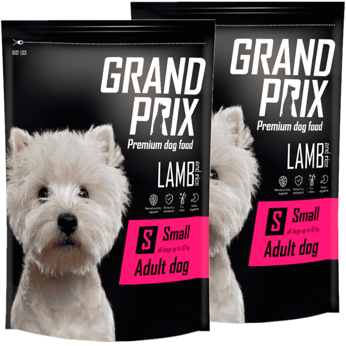 GRAND PRIX SMALL ADULT для взрослых собак маленьких пород с ягненком (0,8 + 0,8 кг)