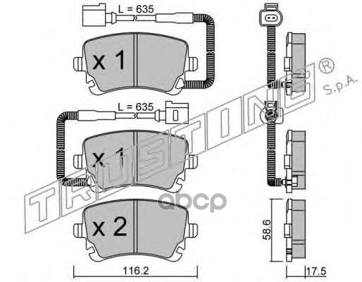 К-т дисков. тормоз. колодок VW PHAETON (2002-) R Trusting арт. 5701