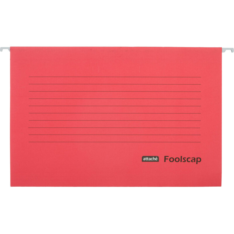 Папка подвесная Attache Foolscap, картон красный, до 200л. 5шт/уп 1554458