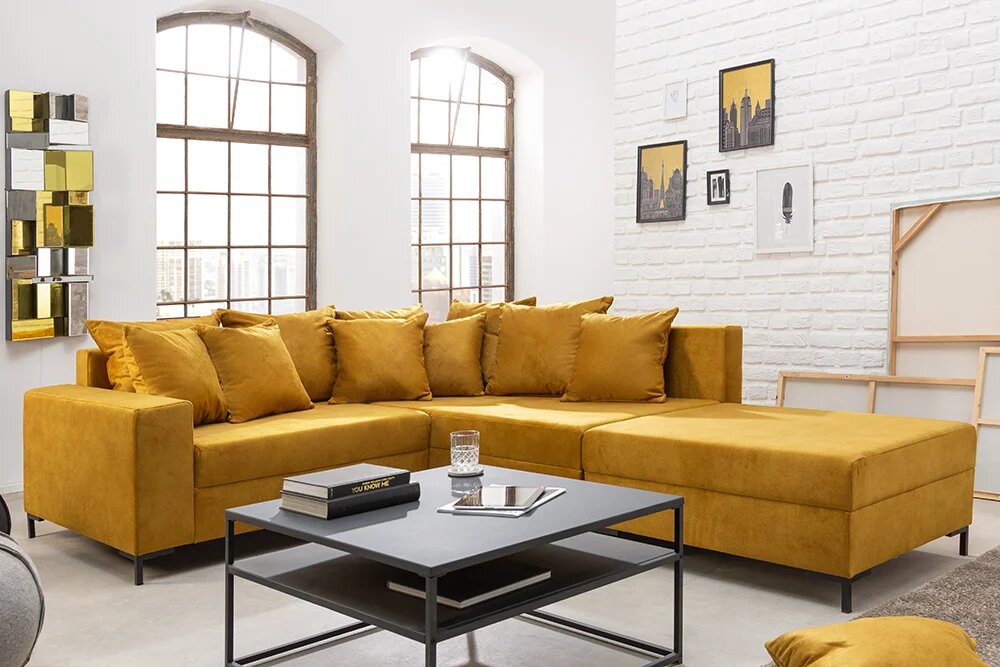 Угол модульный "Мазератти мод3", еврокнижка, обивка из велюра, 220x183x90см