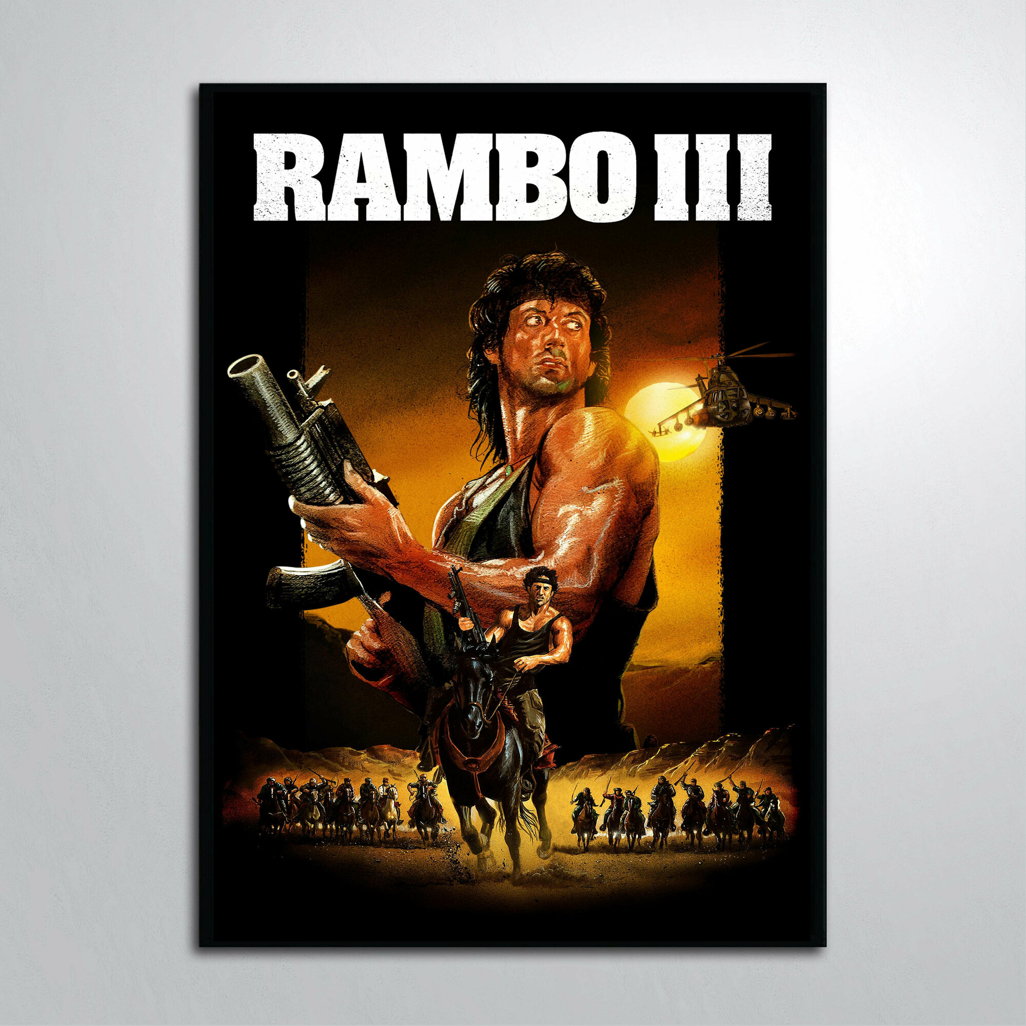 Постер без рамы/Рэмбо 3 Сильвестр Сталлоне Винтаж Rambo 3 (А2/420х594)