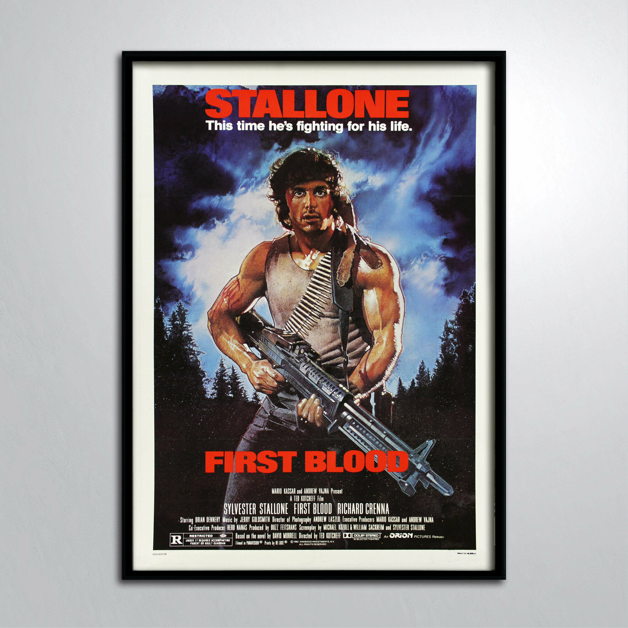 Постер без рамы/Рэмбо Первая кровь Сильвестр Сталлоне Винтажный Плакат First Blood