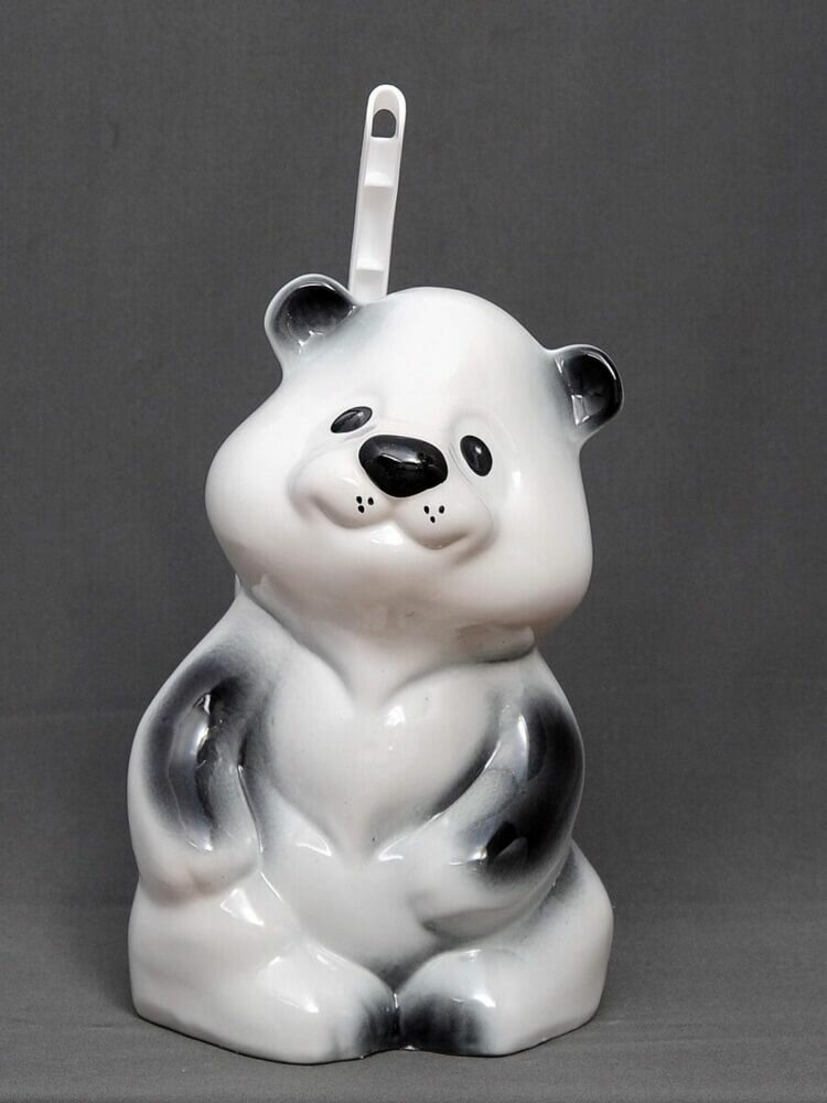 Ершик для унитаза напольный керамический медведь