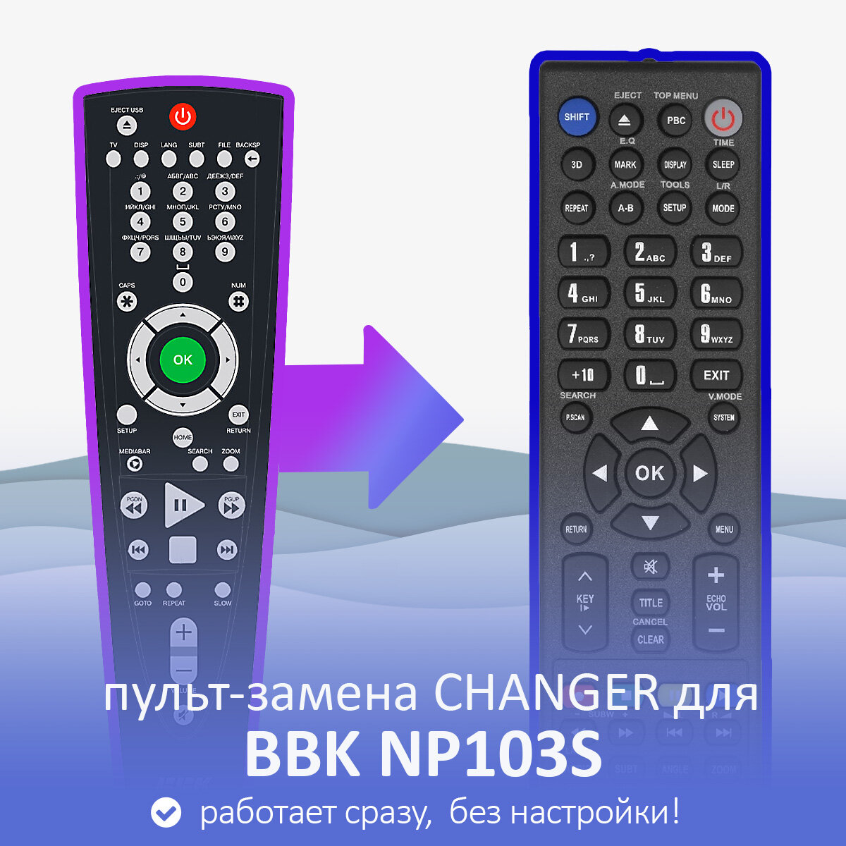 Пульт-замена для BBK RC-NP101