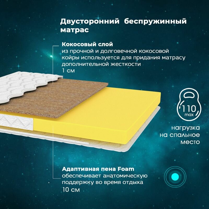 Матрас Dreamtec Roll Albero 155х200, ортопедический, беспружинный, разная жесткость сторон — фото 1