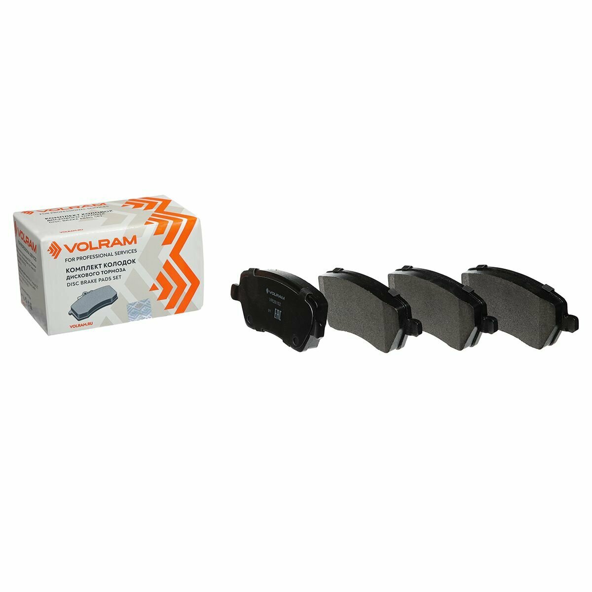 Тормозные колодки VOLRAM для LADA Largus с ABS 16V (12-), Vesta (15-); RENAULT Logan KS (07-); передние, к-т 4 шт.