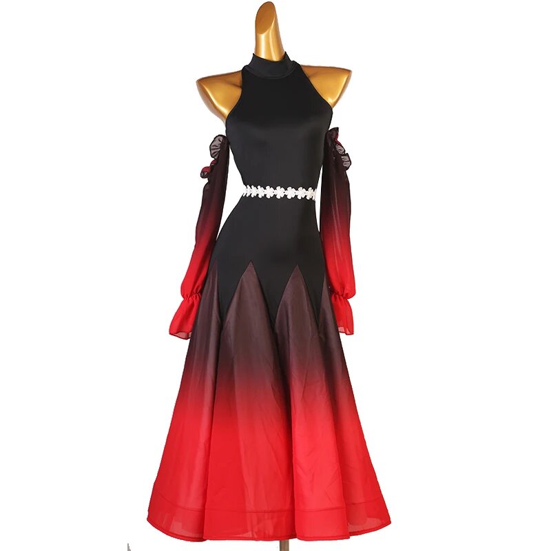 Платье для танцев Dancer's Vitality для девочек из шифона, сетки и спандекса Черный, 4XL, серый