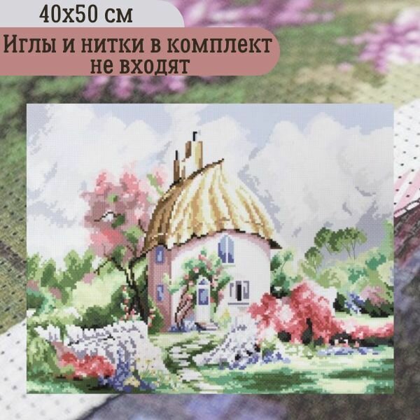 Канва с нанесённым рисунком для вышивания нитками мулине 0375 (без ниток) 40*50