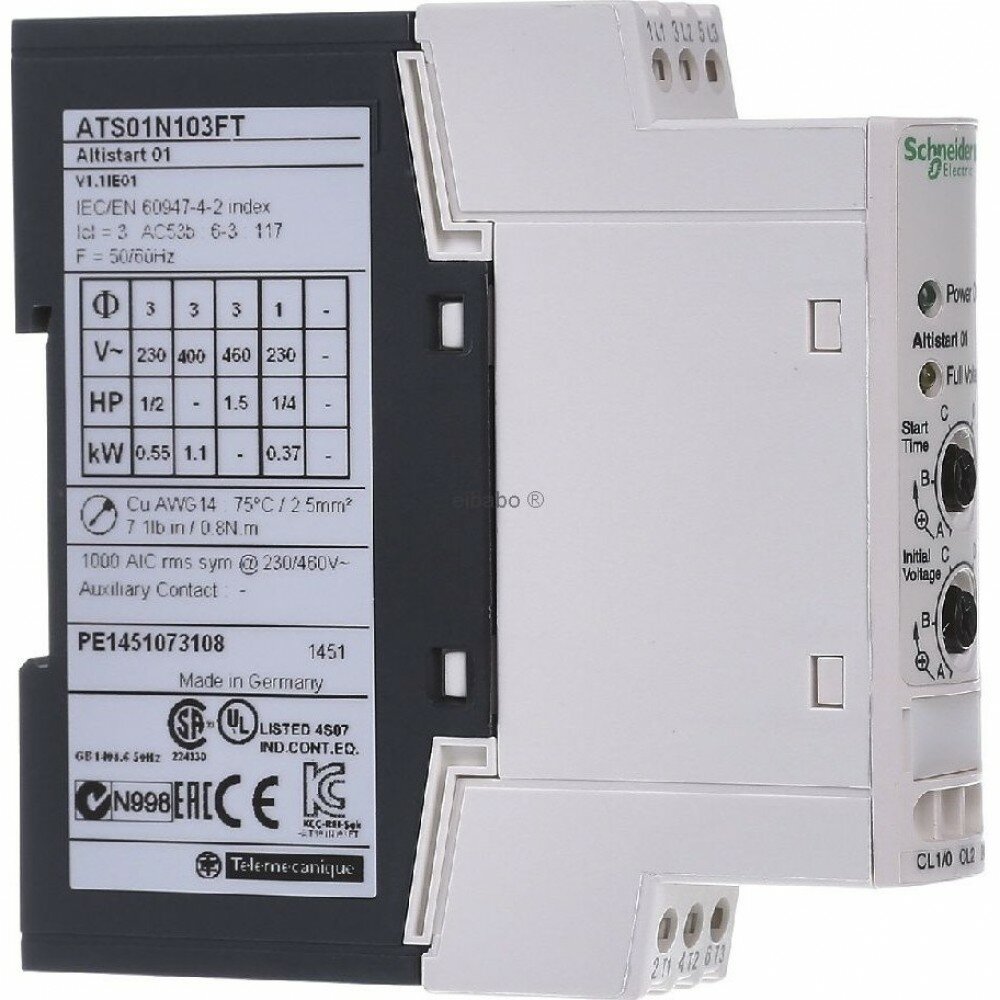 Устройство плавного пуска Schneider Electric ATS01N103FT 3 A 110 480 В