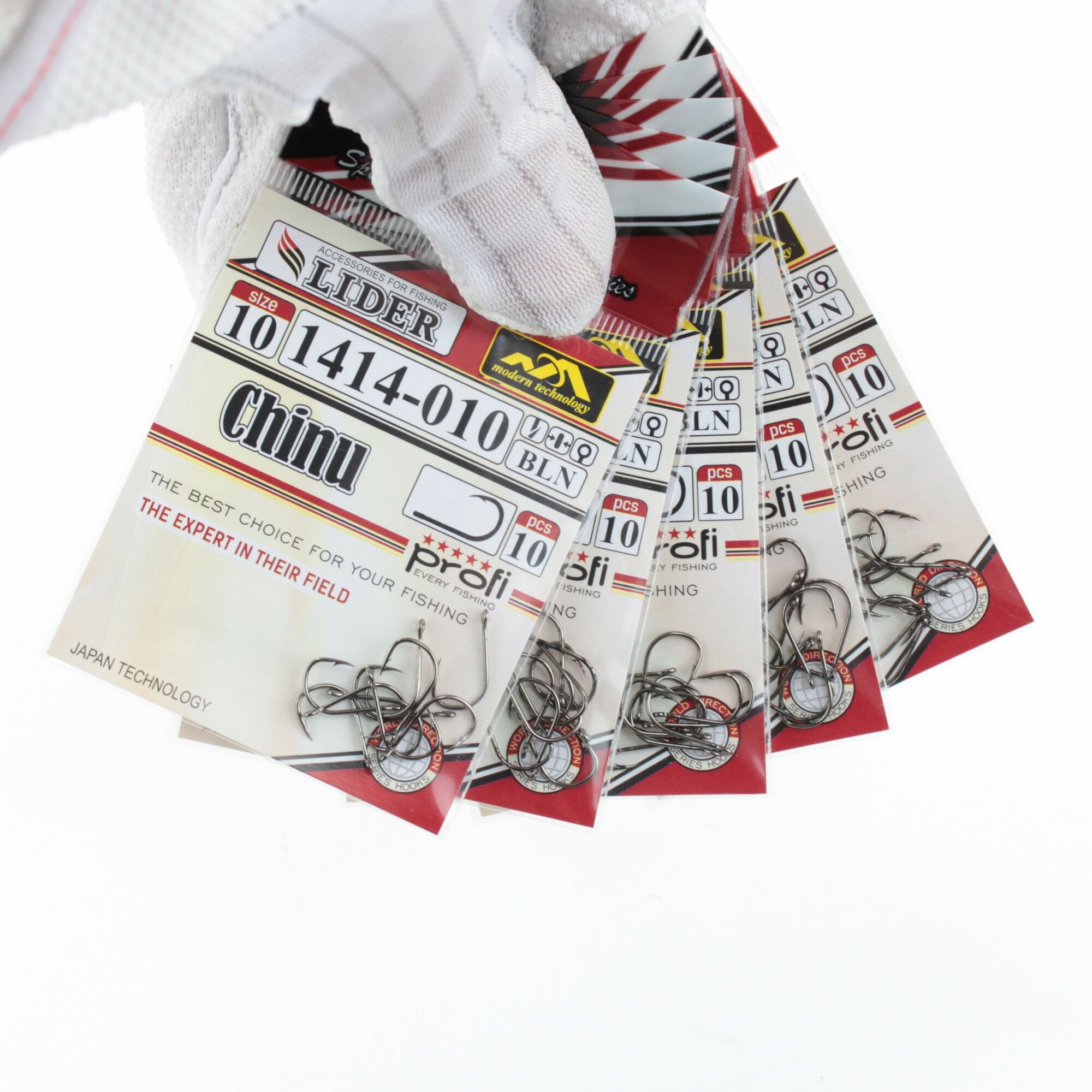 Крючок LIDER CHINU (BLN) №10 , набор 5 упаковок по 10 шт.
