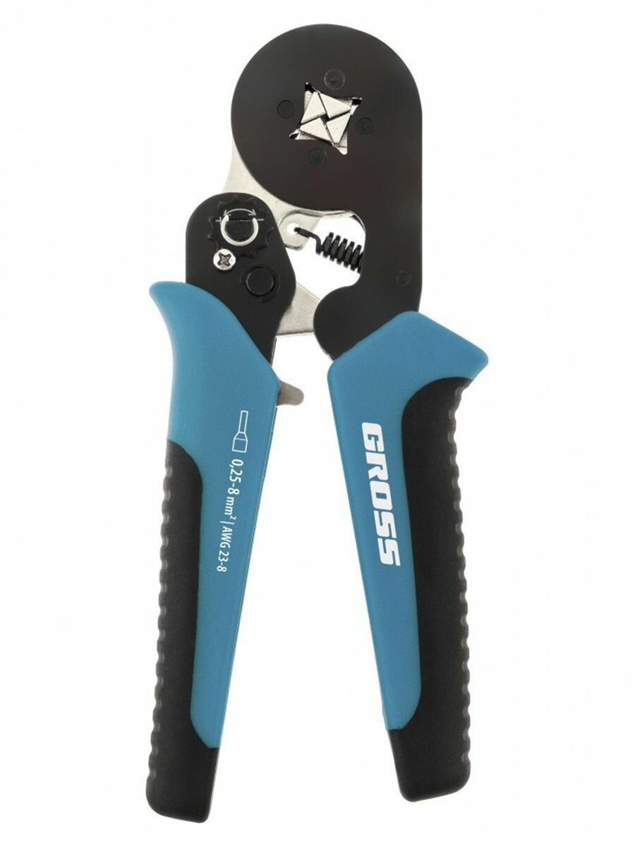 Клещи GROSS 17724, для обжима наконечников электропроводов