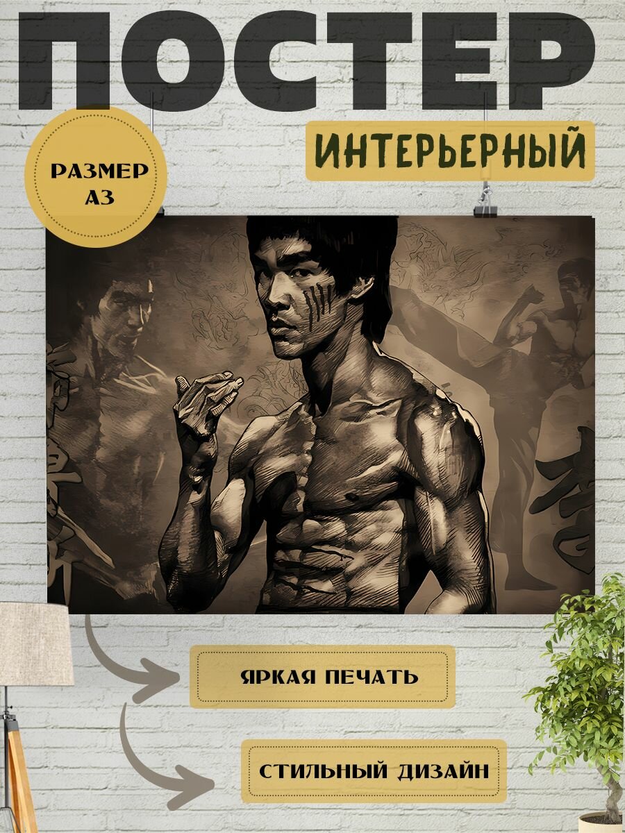Постер интерьерный на стену Брюс ЛИ