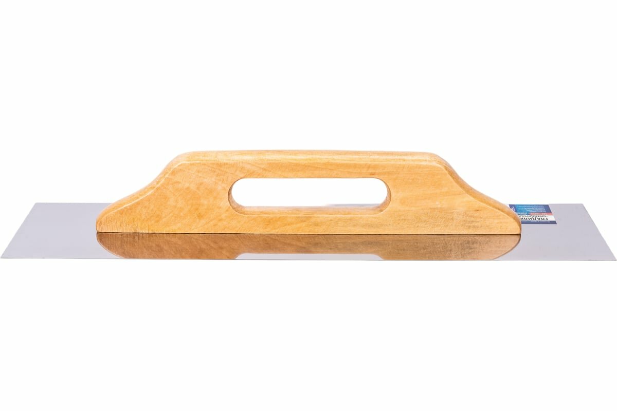 Управдом гладилка из нержавеющей стали, швейцарская, с деревянной ручкой 480×130 мм