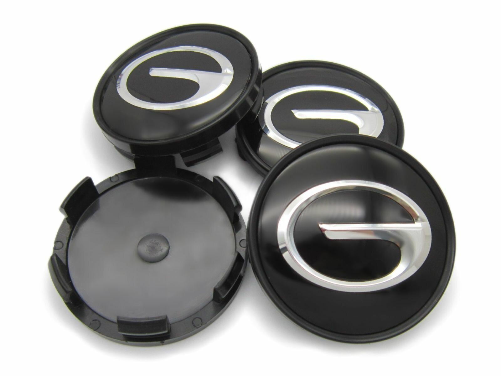 Колпачки заглушки на литые диски GAC black 59/56/10 мм, комплект 4 шт.