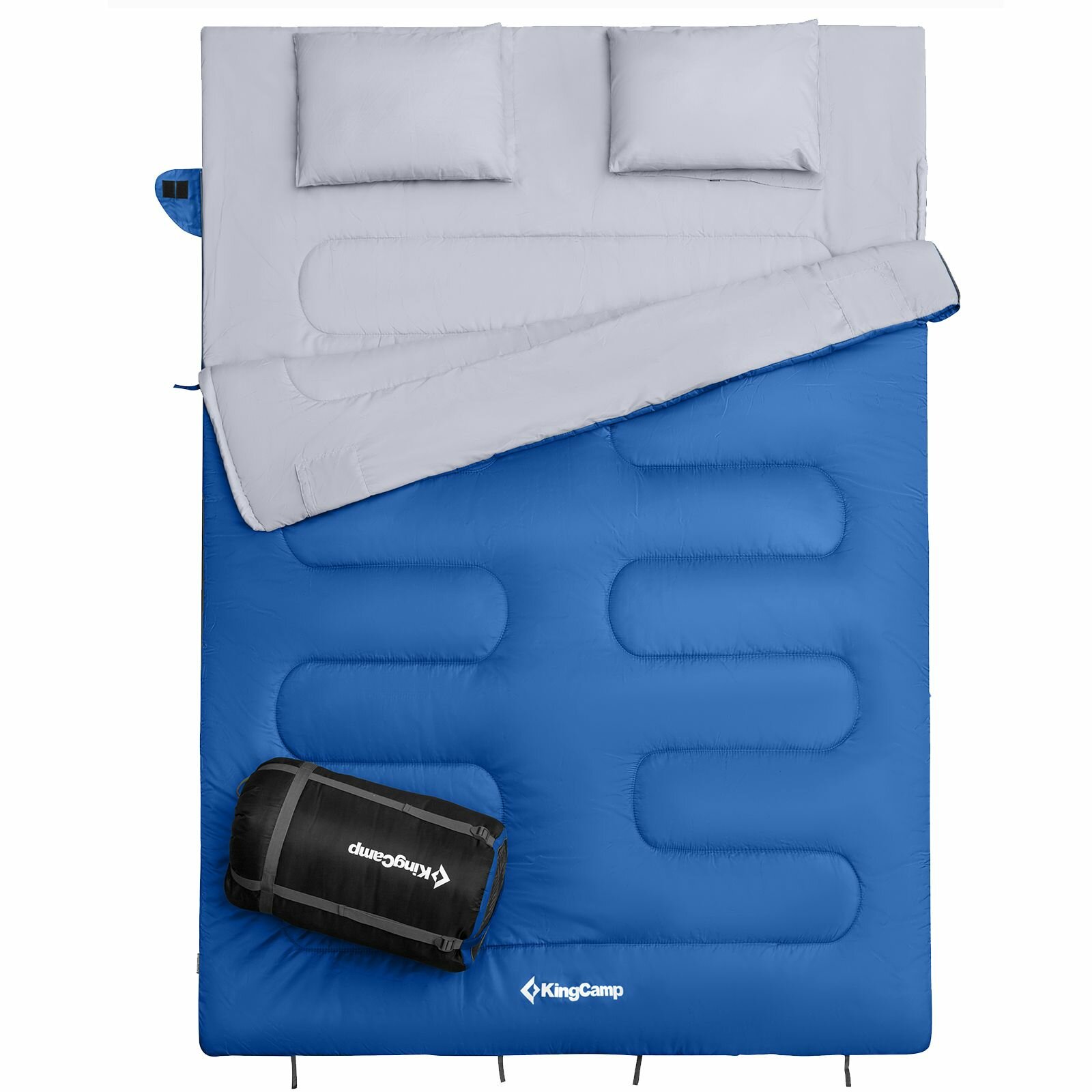 Двухместный спальник-одеяло King Camp KS 3143 OXYGEN 250D -3C 220x150 (синий)