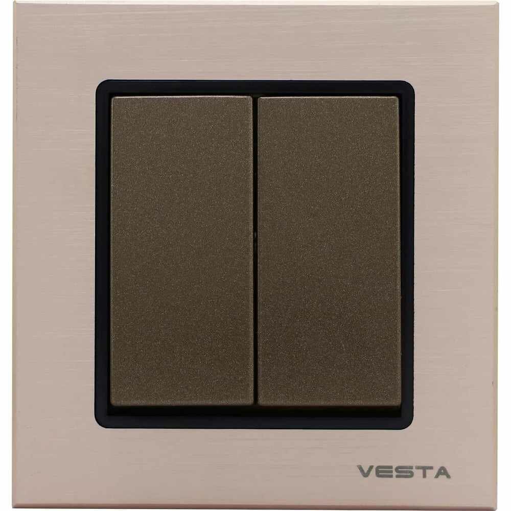 Vesta Electric Выключатель Vesta-Electric Exclusive Champagne Metallic двухклавишный FVK050204BSH