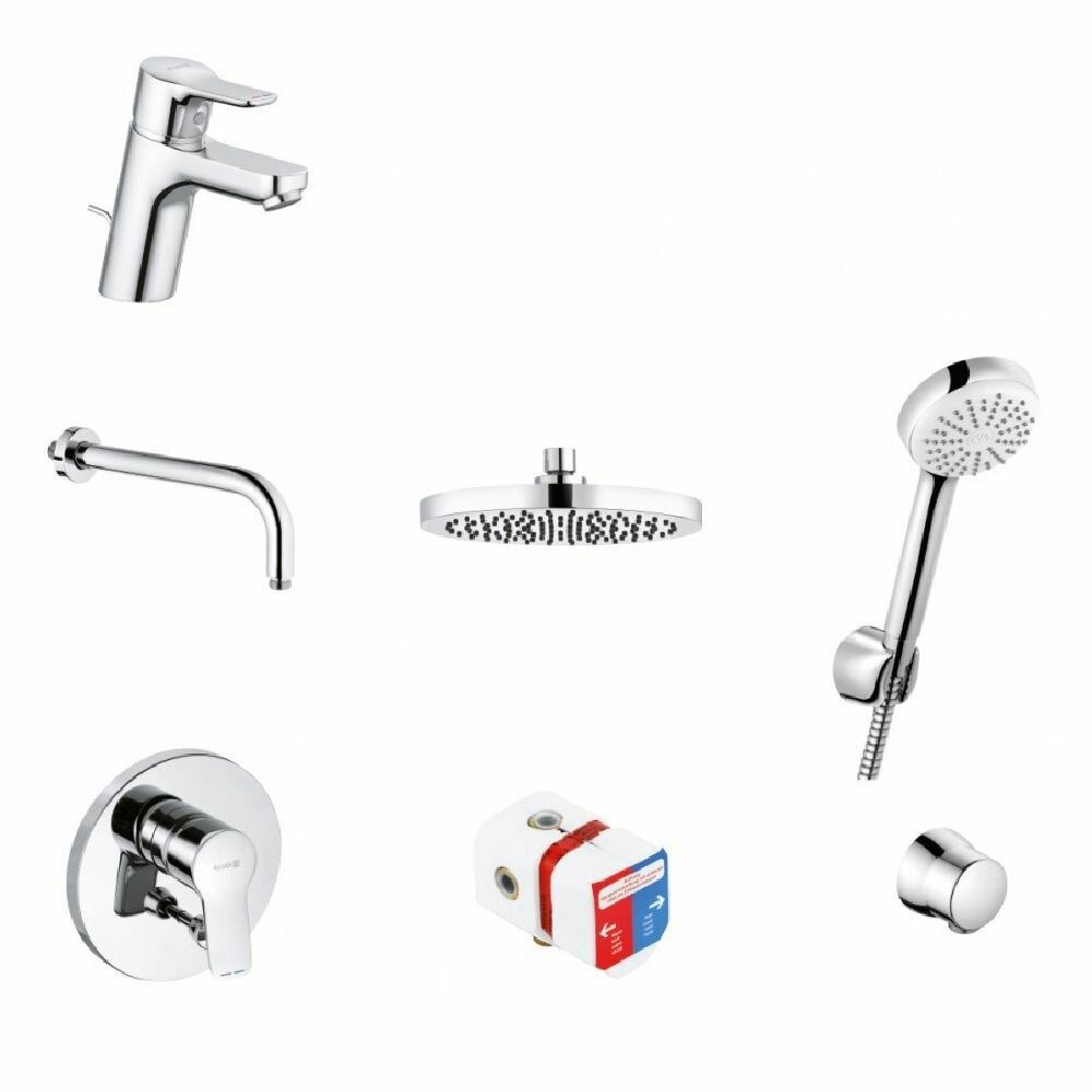 Душевая система со смесителем для душа и раковины Kludi Pure&Easy 376300565