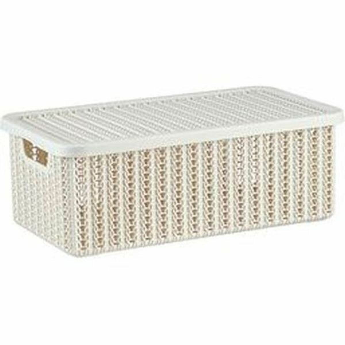 Коробка вязание 6л с крышкой Белый ротанг IDEA (М-Пластика) М2370