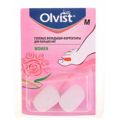 Olvist Гелевые вкладыши-корректоры для пальцев ног, бесцветные, 2 шт.