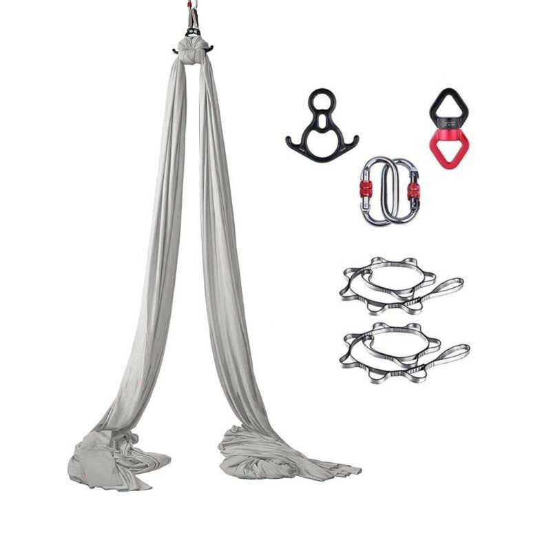Гамак для йоги "Воздушный", 10 м, светло-серый