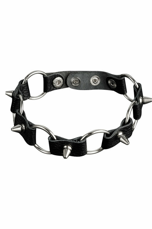 Ошейник Sitabella, с кольцами, натуральная кожа, размер S, 20х12 мм