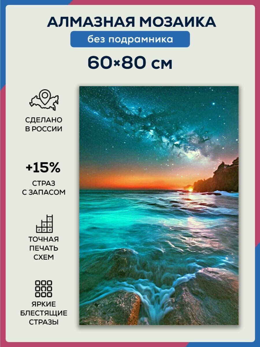 Алмазная мозаика 60x80 Волшебный закат без подрамника