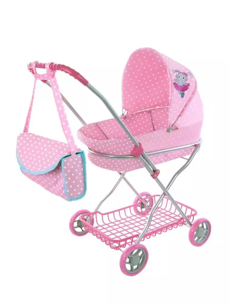 Коляска люлька MARY POPPINS Зайка 71 см белая коробка 67311