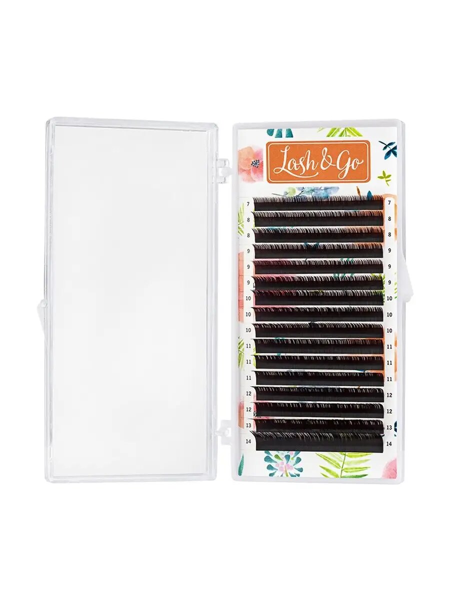 Коричневые ресницы Lash Go Эспрессо микс изгиб L 0,07 7-14мм