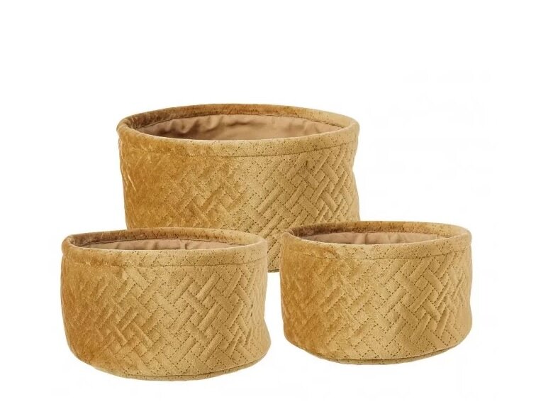 Корзина набор 3 шт BIZZOTTO AVERILL ROUND OCHRE 0219052 d180х100h; d220х110h; d250х120h