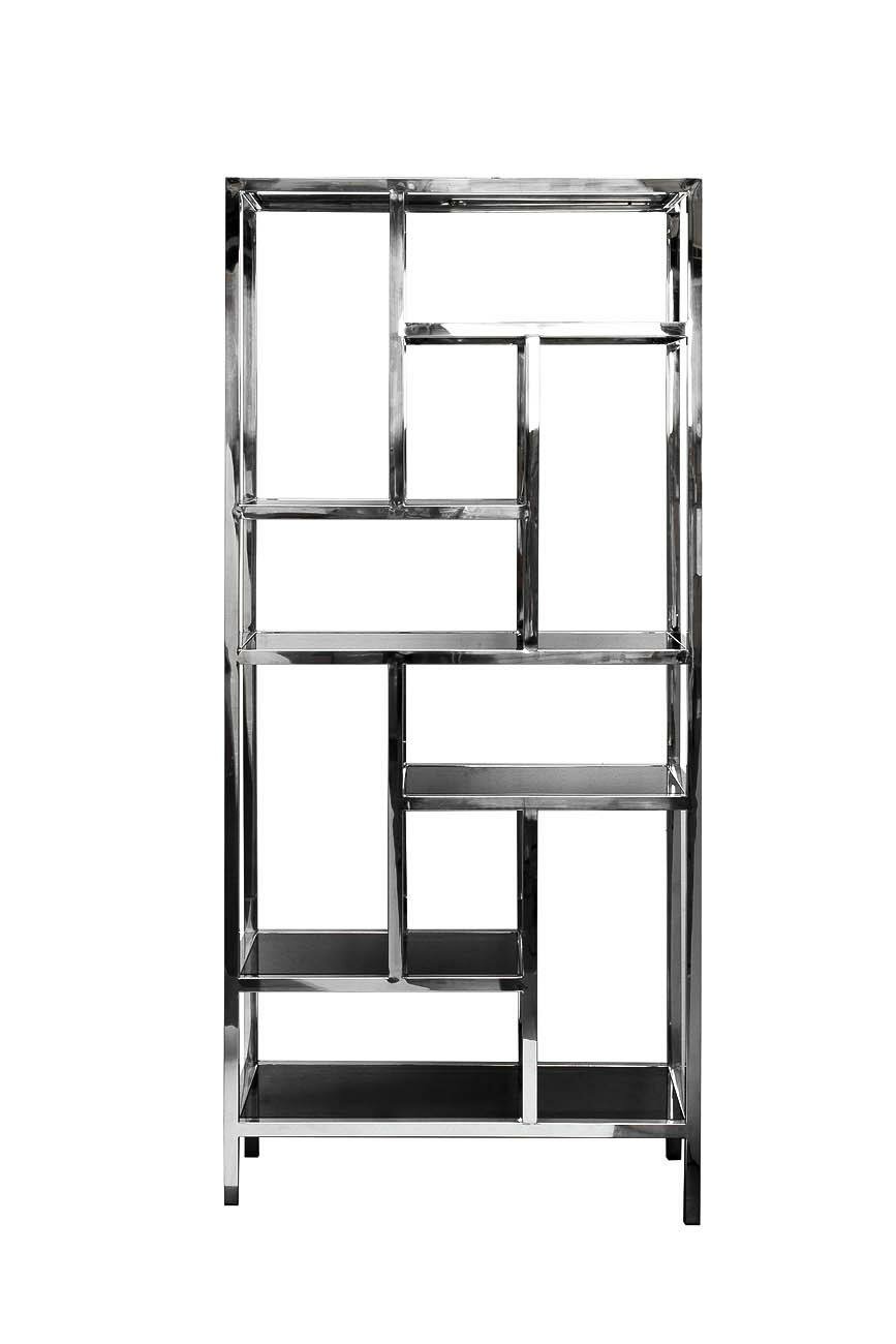 Стеллаж Garda Decor 46AS-SH1076-SILVER Стеллаж серебристый/темн. ст. 80*35*180см арт. 46AS-SH1076-SILVER