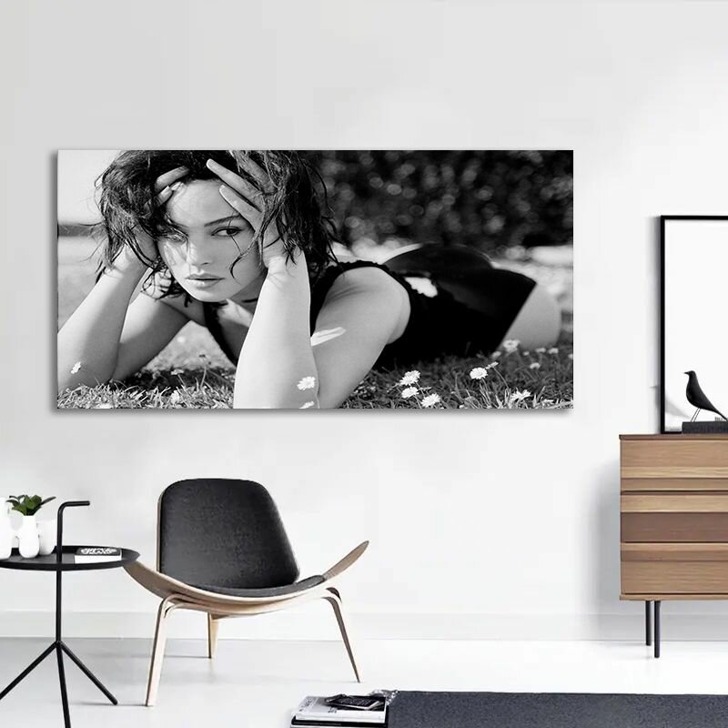 Картина "Моника Беллуччи", на холсте, 40x80см, на подрамнике, дерево