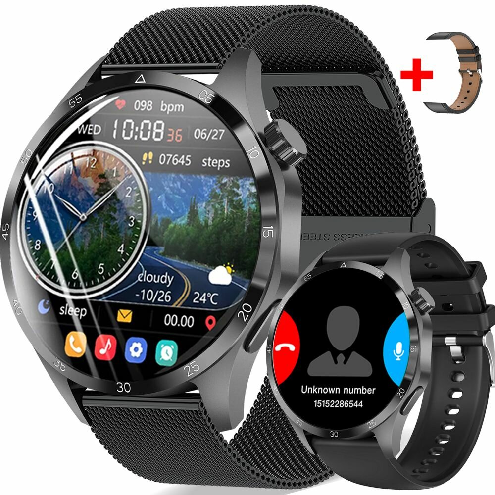 Смарт часы Limited Edition 2024, Series 4 Pro Max,3 ремешка, 46mm, черный, с функцией вызова по Bluetooth