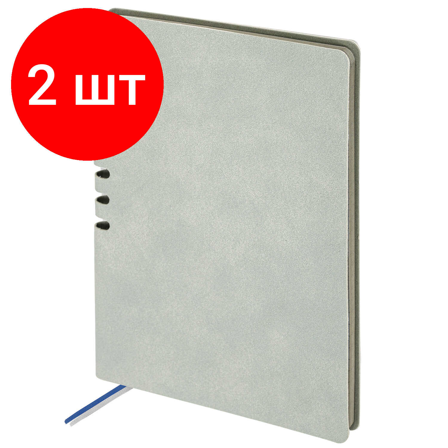 Комплект 2 шт, Блокнот А5 (140х200 мм), BRAUBERG "NEBRASKA", под кожу, 80 л, линия, серый, 113410