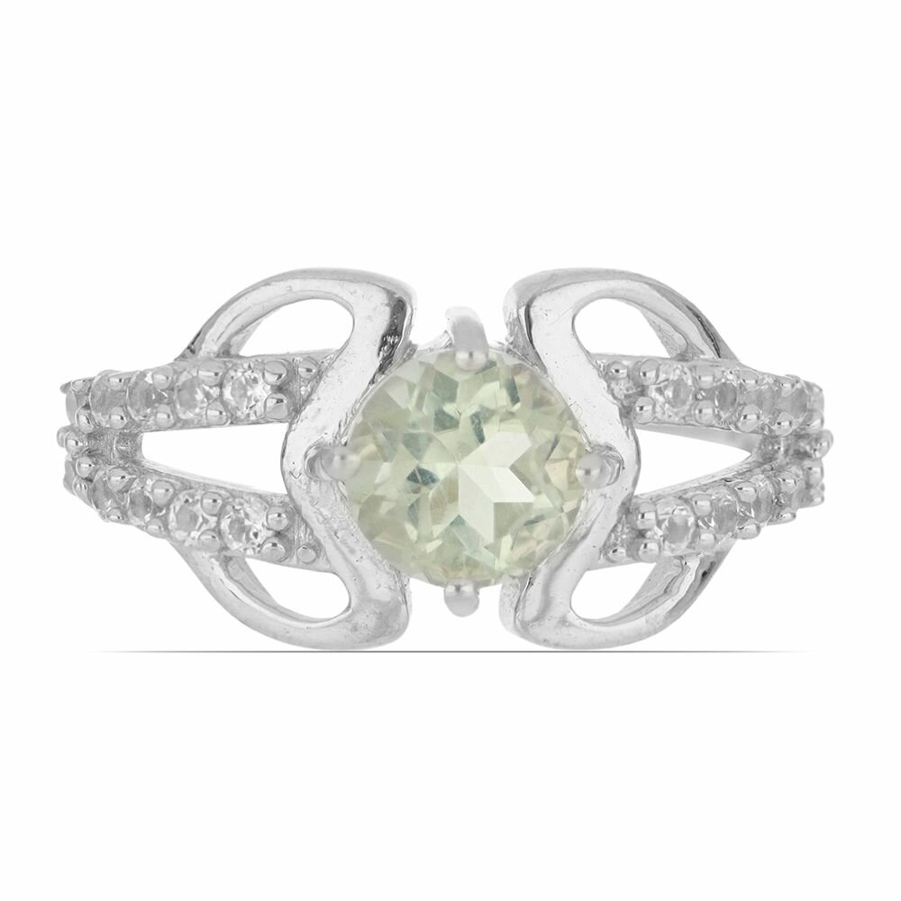 Кольцо, серебро, 925 проба, родирование, аметист, топаз