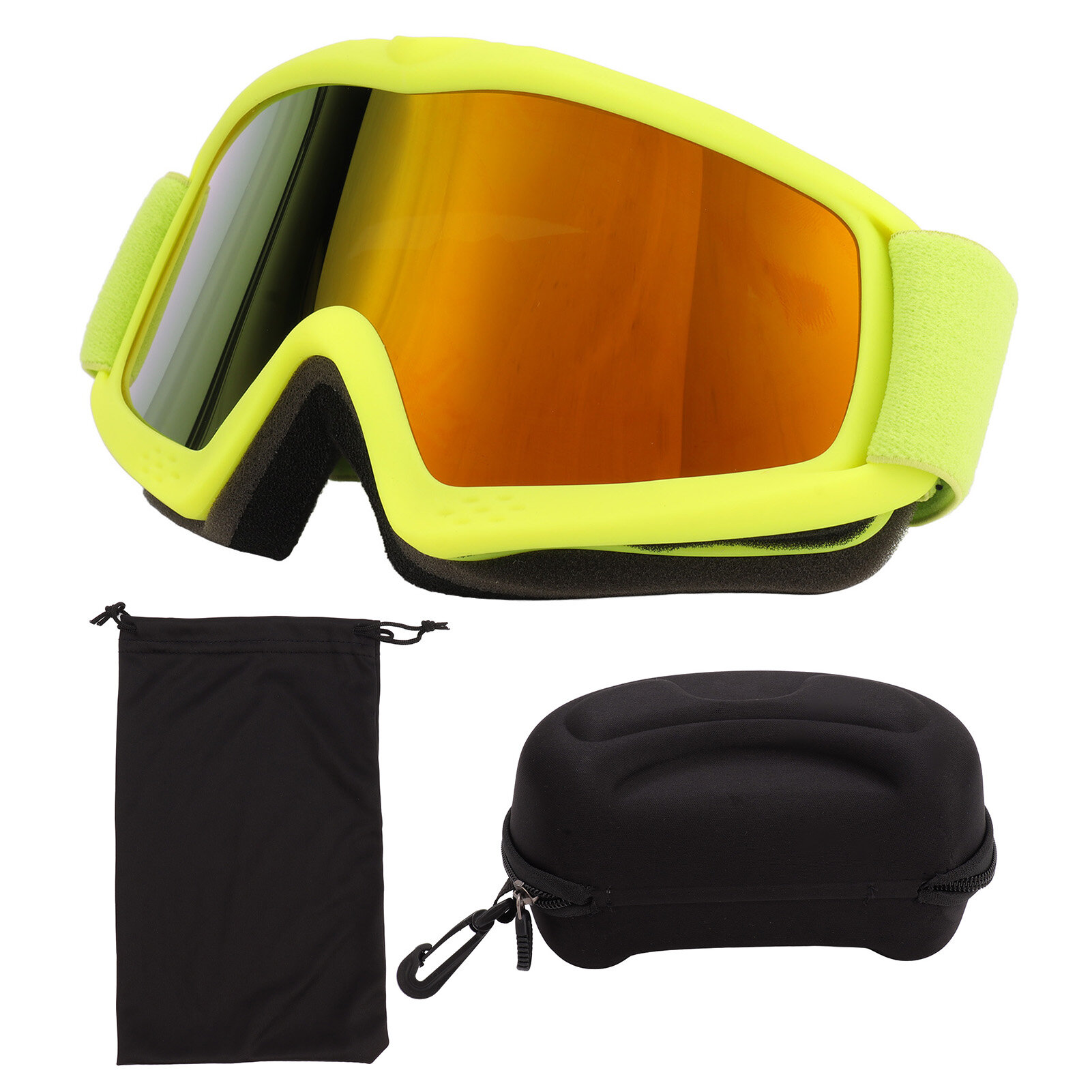 Детские лыжные очки HD с покрытием линз, защита от ультрафиолета, ударопрочность, регулируемые зимние очки, очки для катания на лыжах, желтые