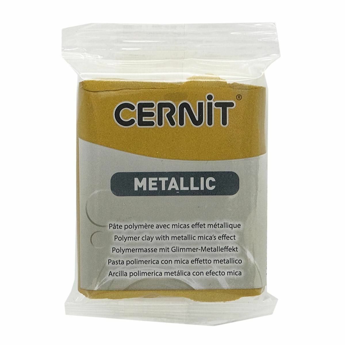 Пластика Cernit "Metallic", полимерная, запекаемая, цвет 055, Античное золото, 56 г, CE0870056