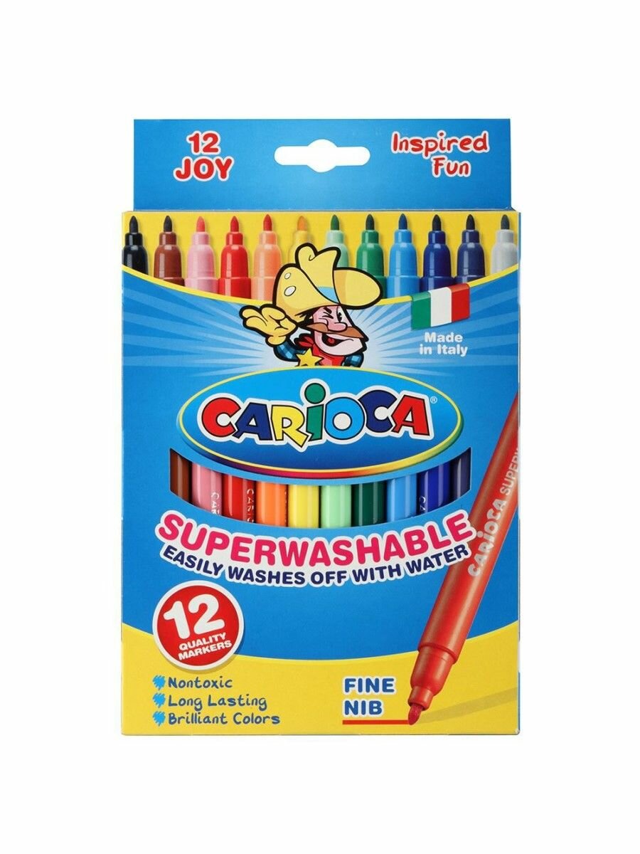 Фломастеры Carioca JOY, набор 12 цветов (40614)