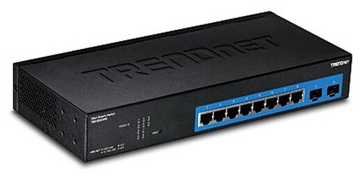 Коммутатор TRENDnet 8-port Gigabit Web Smart Switch w/ 2 Shared SFP Slots TEG-082WS RTL {5}