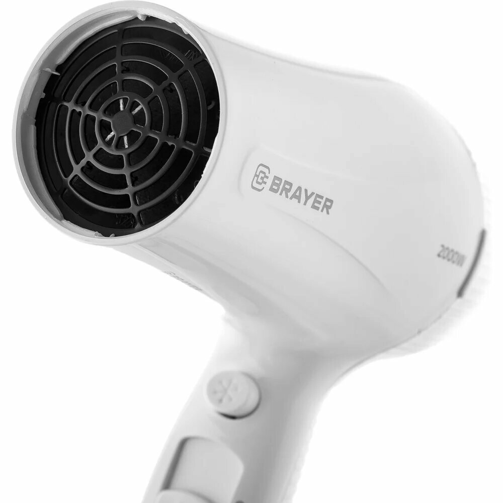 Фен настенный BRAYER 2000, 2 скор, 2 реж нагрева, концентратор, холод, 1,8 м, BR3021, из руки,