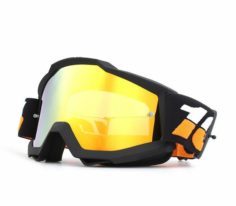 Очки для мотокросса 100% маска эндуро, мотоочки черные с темной линзой