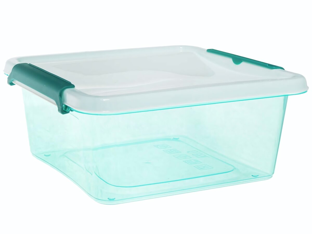 Контейнер для СВЧ 0,85л квадратный Monacco, прозрачный, защёлки, для пищи