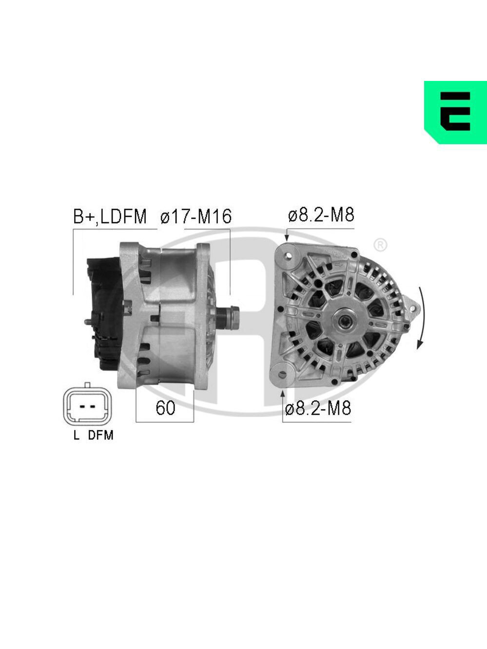 Генератор ERA 210280, для RENAULT Megane, DACIA Logan, серебристый